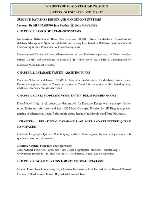 Database Design And Management Part 12345 Pdf Data Model