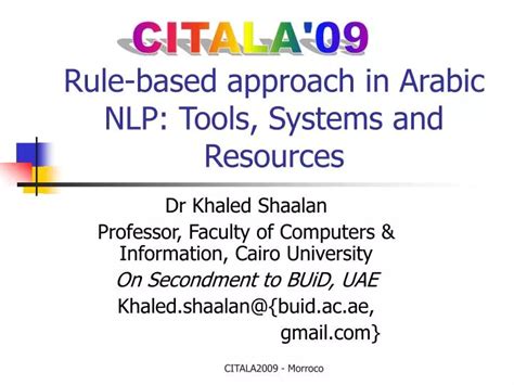 PPT Rule Based Approach In Arabic NLP Tools Systems And Resources PowerPoint Presentation