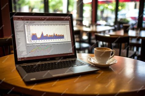 premium ai image notebook visualizing statistics at cafe