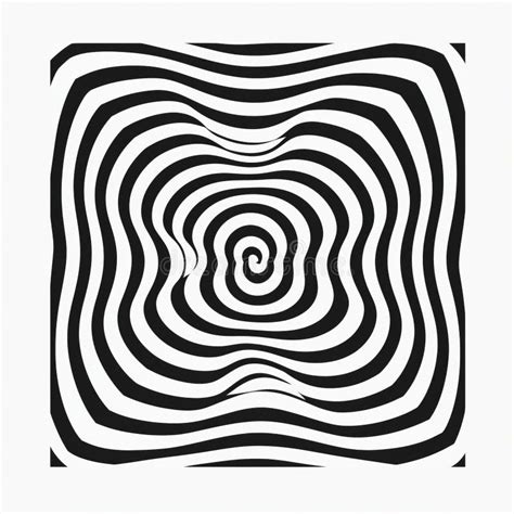 Op Art Mirror Graphic Black And White Optical Illusion Art Print Stock