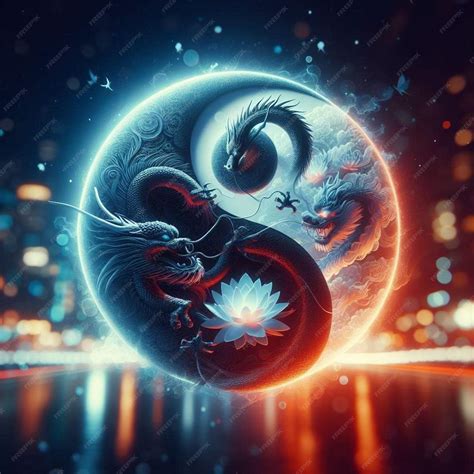 Premium Photo Ying Yang Symbol Dragon Wallpaper