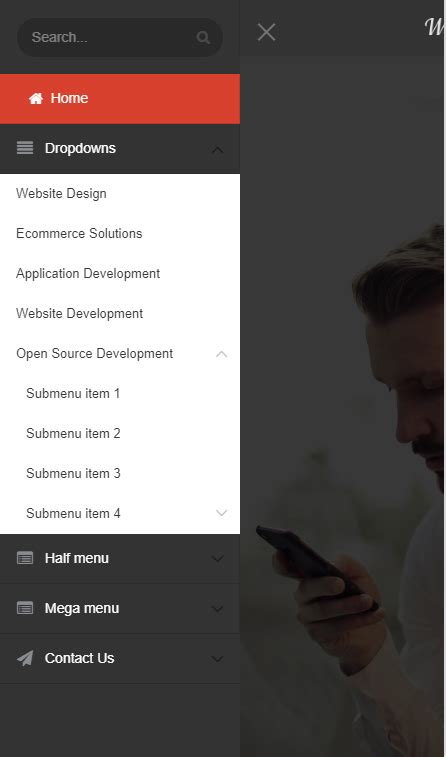 Web Slide Bootstrap Mega Menu Responsive By WebSlideMenu CodeCanyon