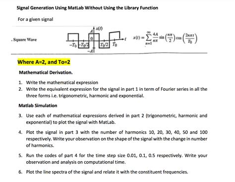 signal generation using matlab without using the
