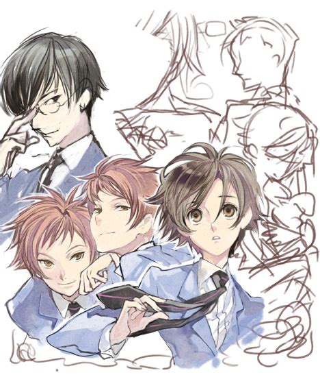 Fujioka Haruhi Hitachiin Hikaru Hitachiin Kaoru And Ootori Kyouya