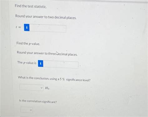 Solved Test For A Negative Correlation Using The Sample Chegg