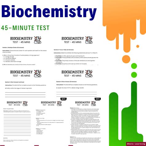 Biochemistry Mastery Test 45 Minute Assessment