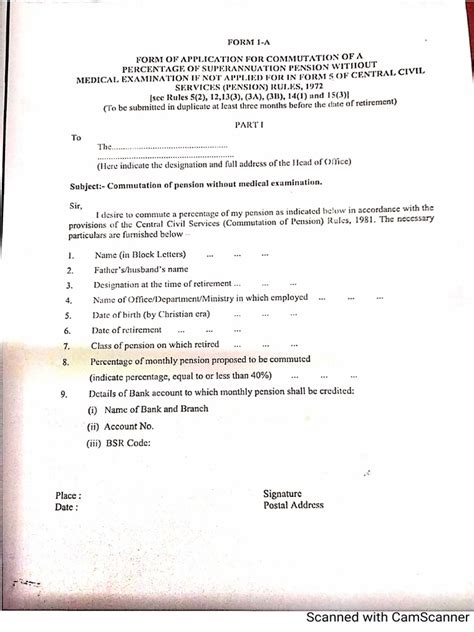 Commutation Form Pdf