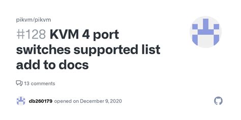 kvm 4 port switches supported list add to docs · issue 128 · pikvm