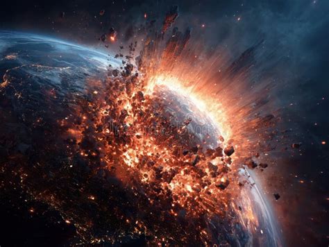 Sci Fi Exploding Planet In Space Stock Illustration Illustration Of