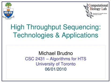 Ppt High Throughput Sequencing Technologies And Applications