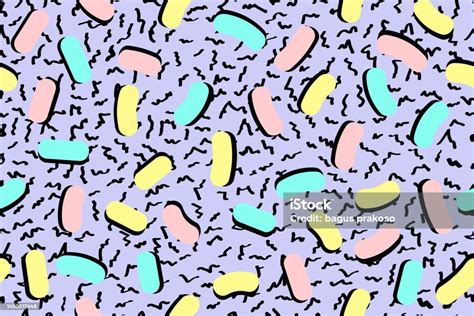 화려한 추상 스타일의 향수를 불러일으키는 배경 또는 복고풍 90년대 원활한 패턴의 무료 벡터 1980 1989 년에 대한 스톡