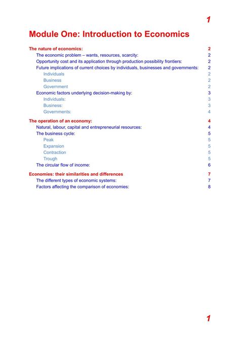 module one introduction to economics economics year 11 hsc