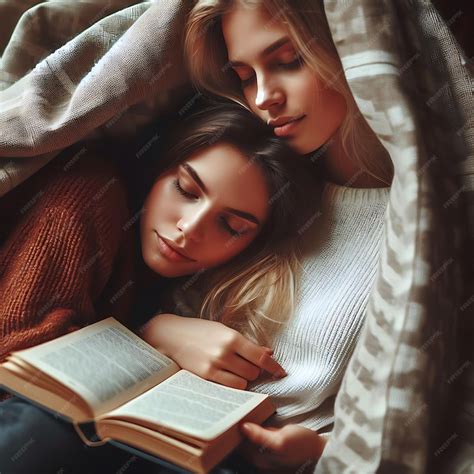 Premium Photo Two Girls Showing Love And Care For Each Other Illustration