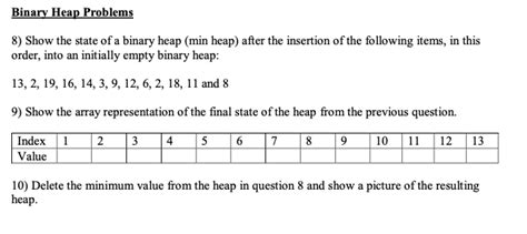Solved Binary Heap Problems 8 Show The State Of A Binary