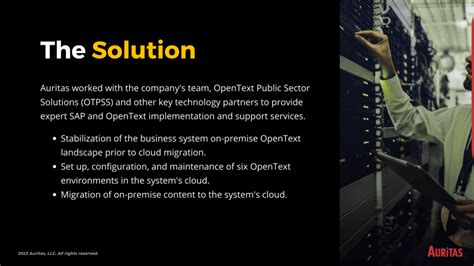 Organization Conduct OpenText Migration To Cloud Auritas