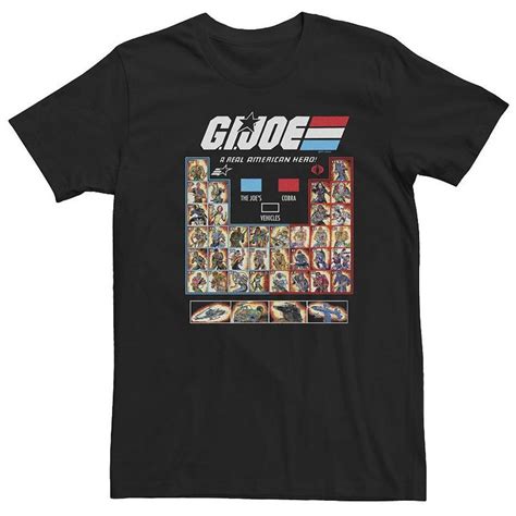 Big And Tall Gi Joe Group Shot Periodic Roll Call Tee Mens Size 4xl