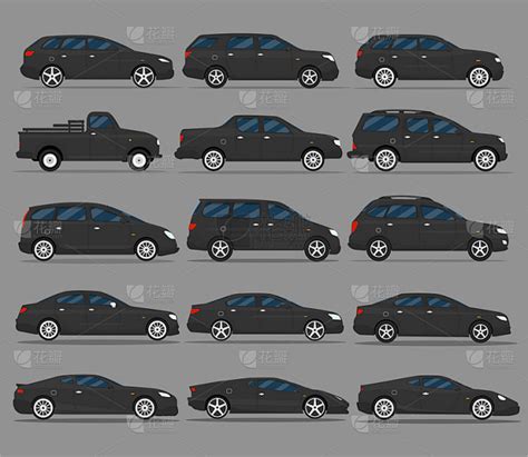 一大堆不同型号的汽车。