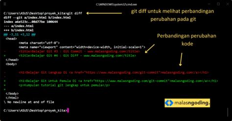 tutorial git 5 melihat perubahan revisi dengan git diff malas ngoding