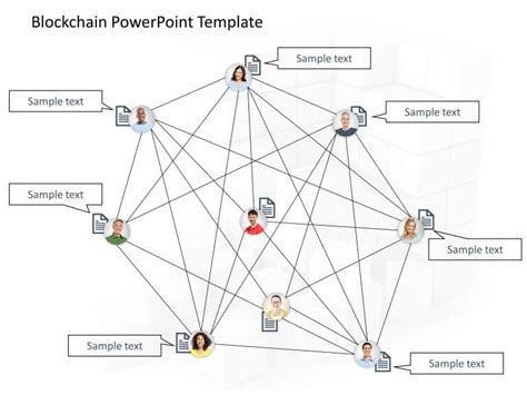 Red Network Diagram For Blockchain Concepts Presentation Template