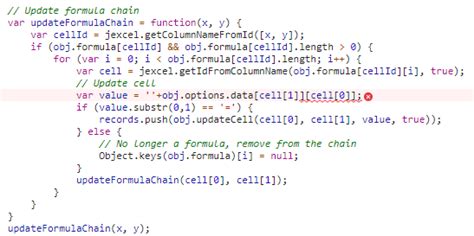 Updating Data For Formulas Leading To Uncaught Typeerror · Issue 415 · Jspreadsheetce · Github