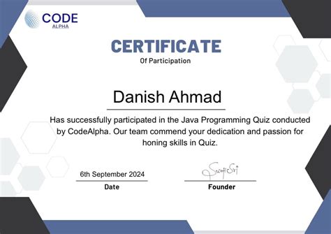 Javaprogrammingquiz Java Dsa Programming Codealpha Danish Ahmad
