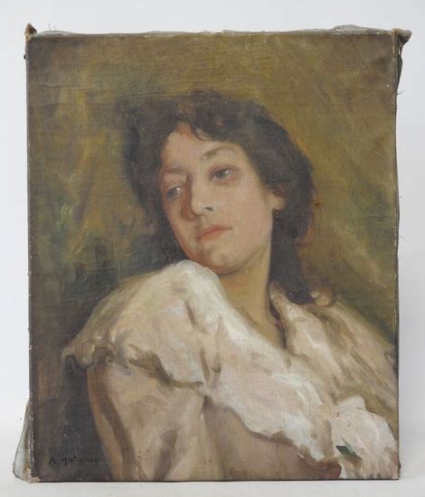 Albert Matignon 1869 1937 Portrait De Femme Huile Sur Toile