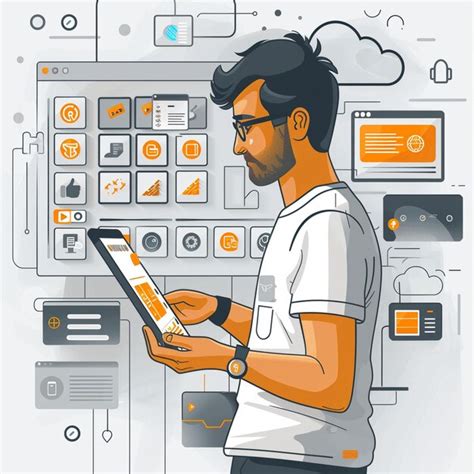 Digital Marketer Tech Journalist In A Illustrated Flat Minimal Design Premium Ai Generated Image