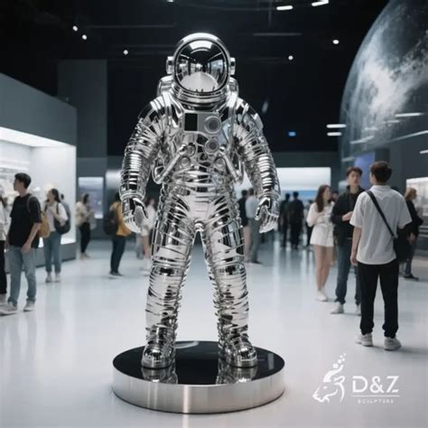Polished Stainless Steel Astronaut Sculpture Custom Dz 161 Dandz Sculpture