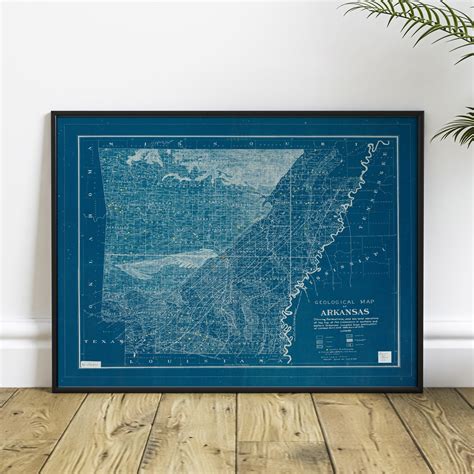 Geological Map Of Arkansas Showing Historical Map Of Etsy