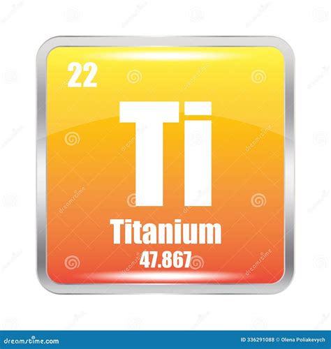 Titanium Icon Ti Chemical Element Atomic Number 22 Mass 47867