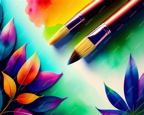 붓으로 그린 화려한 그림 무료 사진