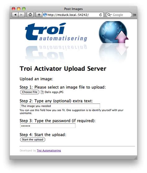 Image Upload Server Setup Instructions With Bonjour Outdated