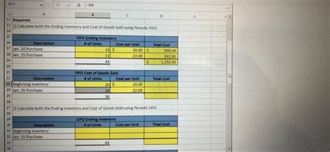Solved Comparing Inventory Costing Methods Using Excels