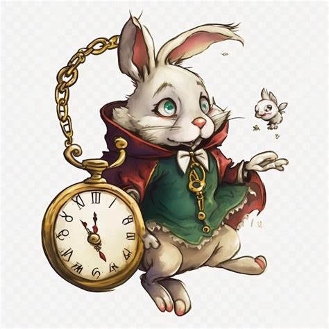 Premium Photo There Is A Cartoon Rabbit That Is Holding A Clock
