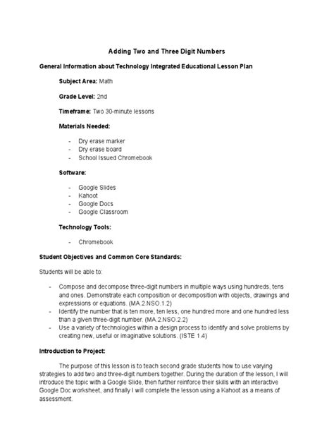 Eme2040 Technology Integrated Lesson Plan Pdf Teachers Lesson Plan