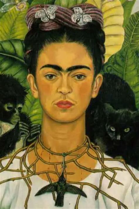 Self Portrait With Thorn Necklace And Hummingbird