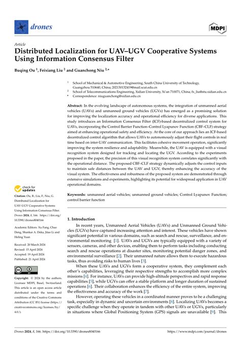 pdf distributed localization for uav ugv cooperative systems using