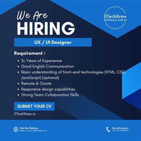 Dtechkrew On Linkedin Uiux Designjobs Uxdesign Hiring