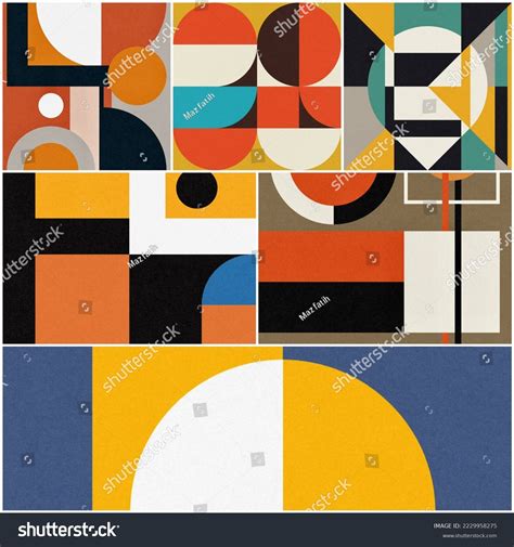 Suprematism Abstract Template Collection Simple Geometric Stock