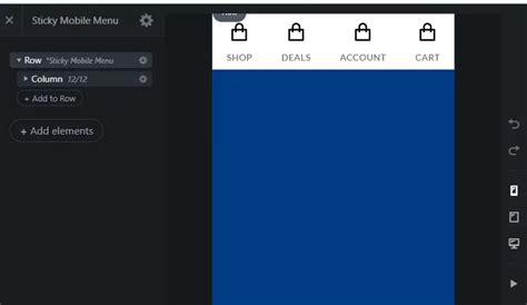 how to create a sticky mobile footer menu in flatsome theme