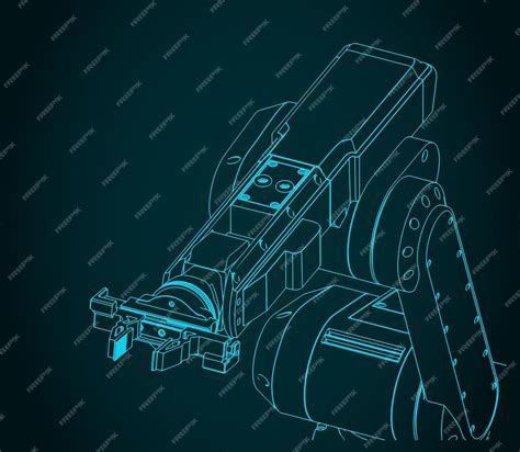 Premium Vector Robotic Arm Blueprint