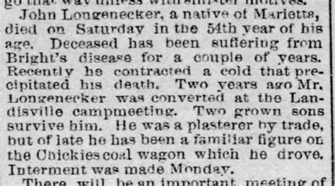 John H Longenecker 1835 1888 Find A Grave Memorial