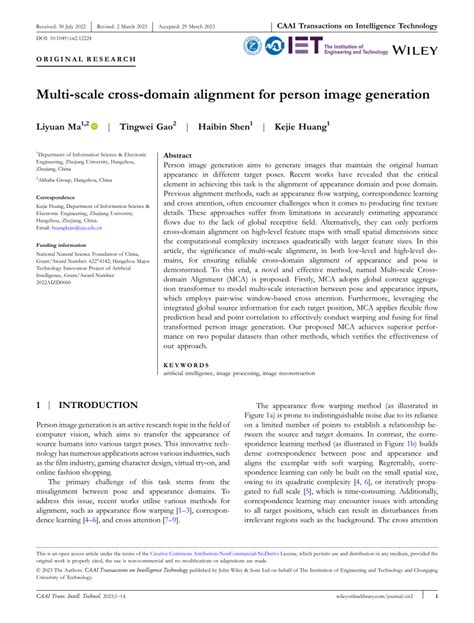 pdf multi‐scale cross‐domain alignment for person image generation