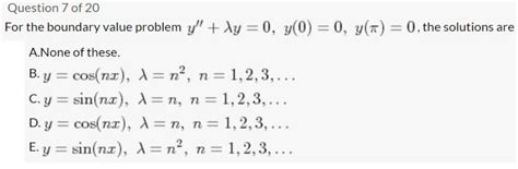 solved for the boundary value problem y lambda y 0