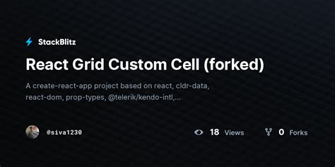React Grid Custom Cell Forked Stackblitz