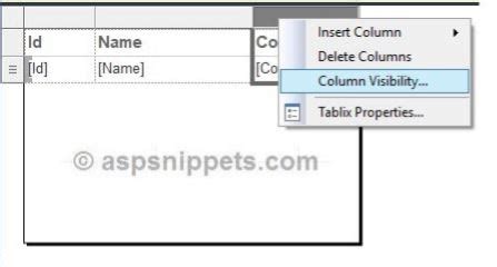 Dynamically Show Hide Column In RDLC Report Using C And VBNet In ASPNet