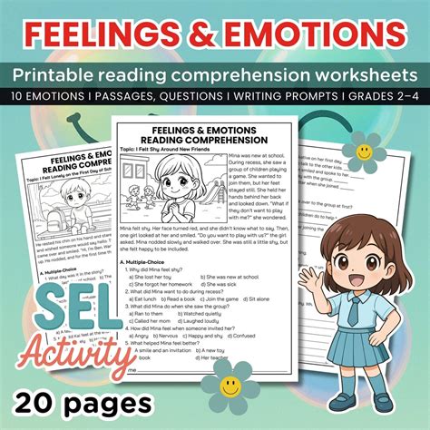 Feelings And Emotions Reading Comprehension Worksheets Sel Creative