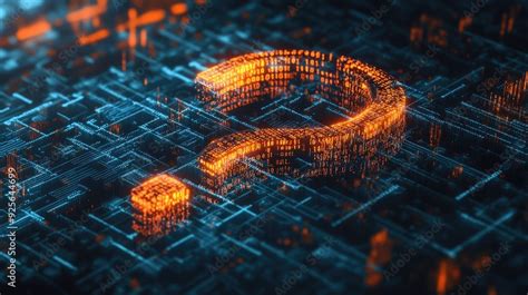 Digital D Question Mark With Binary Code Ai In Question Answering Systems Natural Language