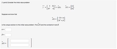 solved 1 point consider the initial value problem 𝑦⃗