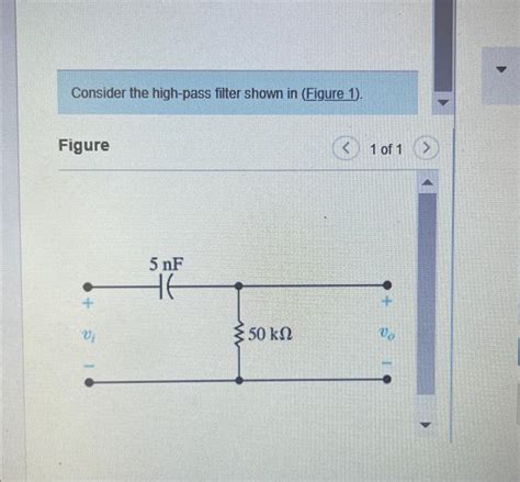 Solved Consider The High Pass Filter Shown In Figure 1